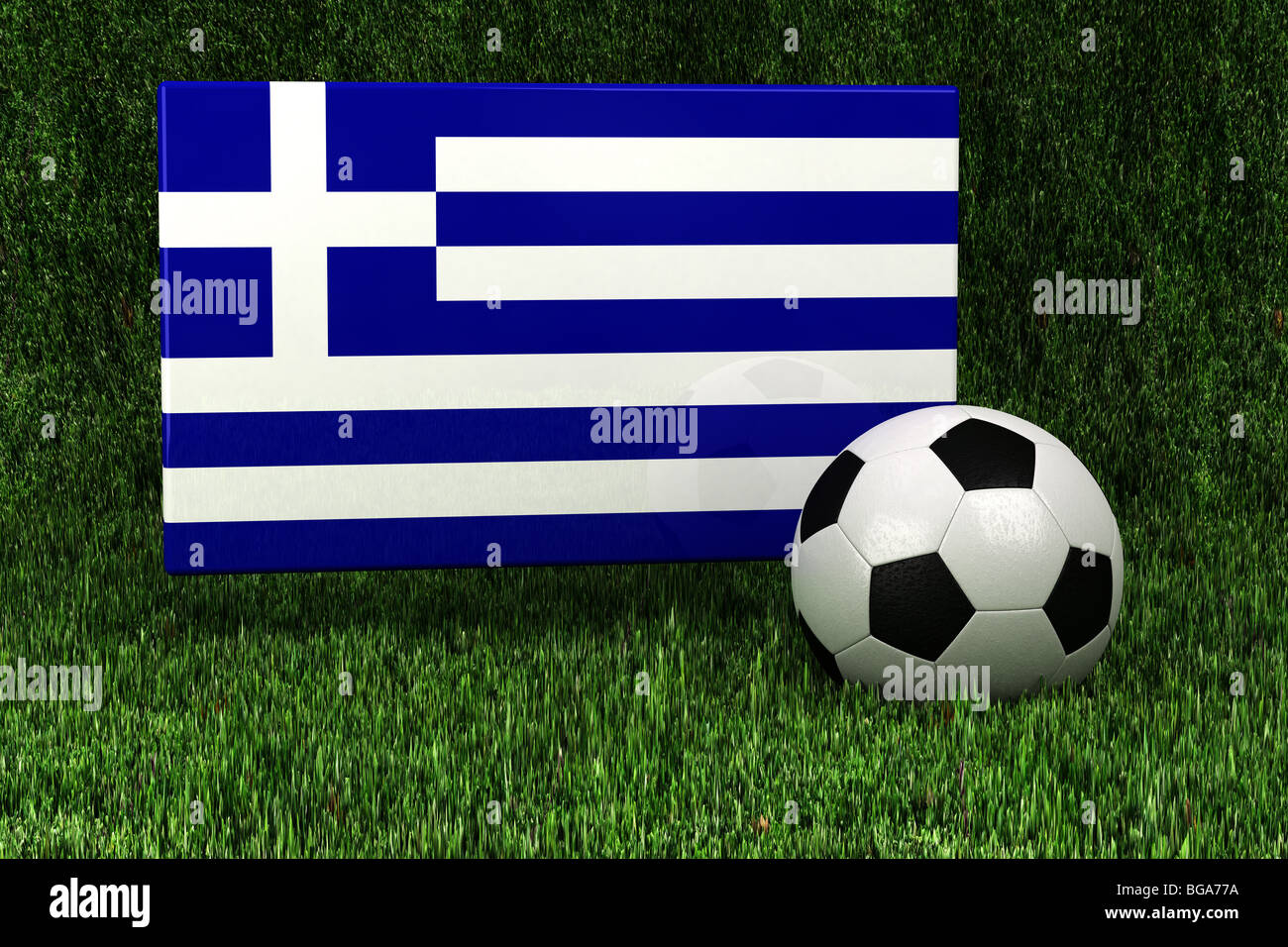 Flag of Greece with soccer ball Stock Photo - Alamy
