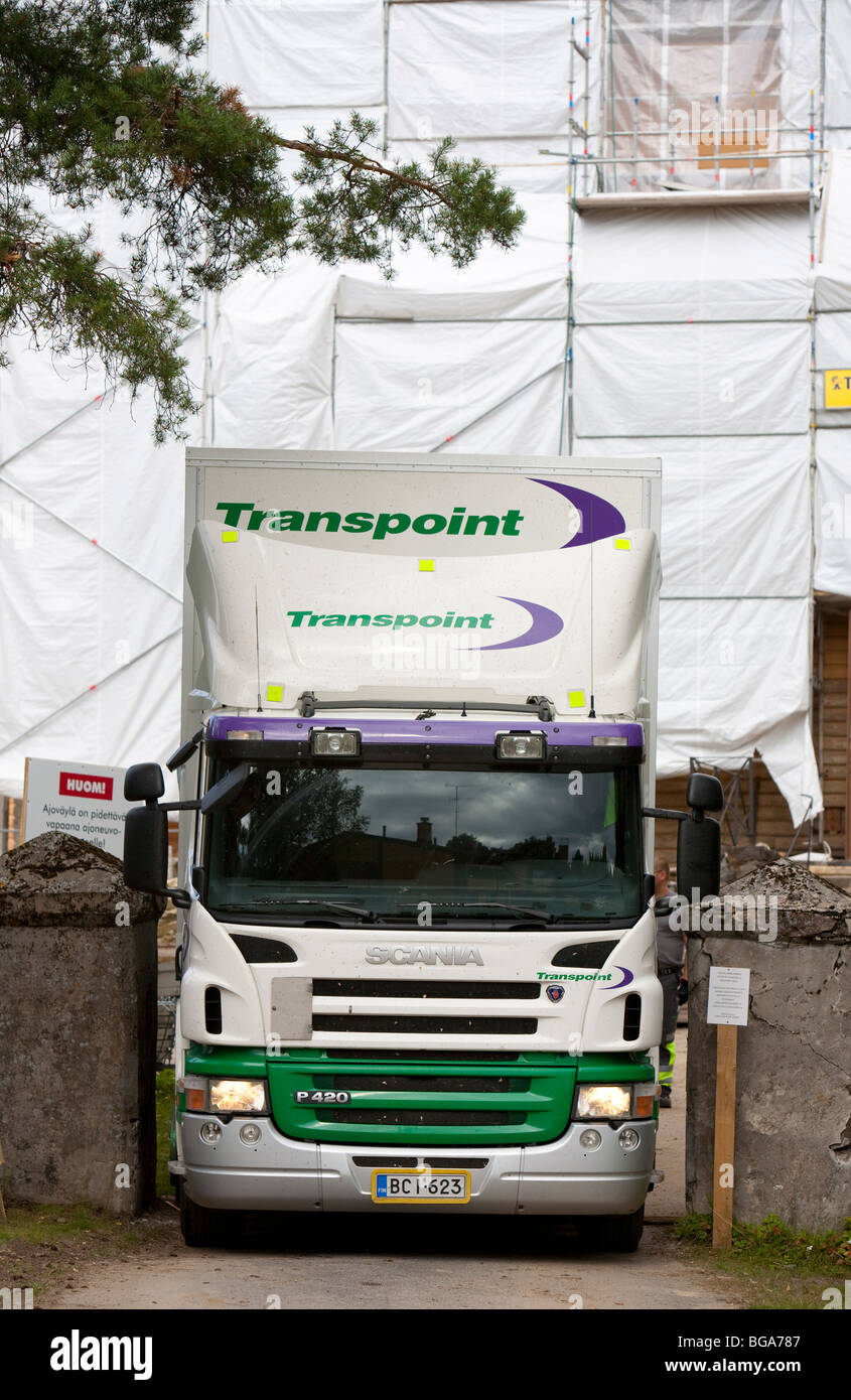 Transpoint delivery truck at construction site , Finland Stock Photo ...