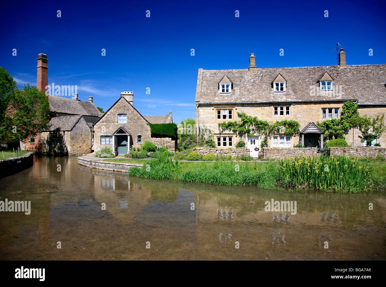 The Old Mill Cottages River Eye Lower Slaughter village Gloucestershire ...