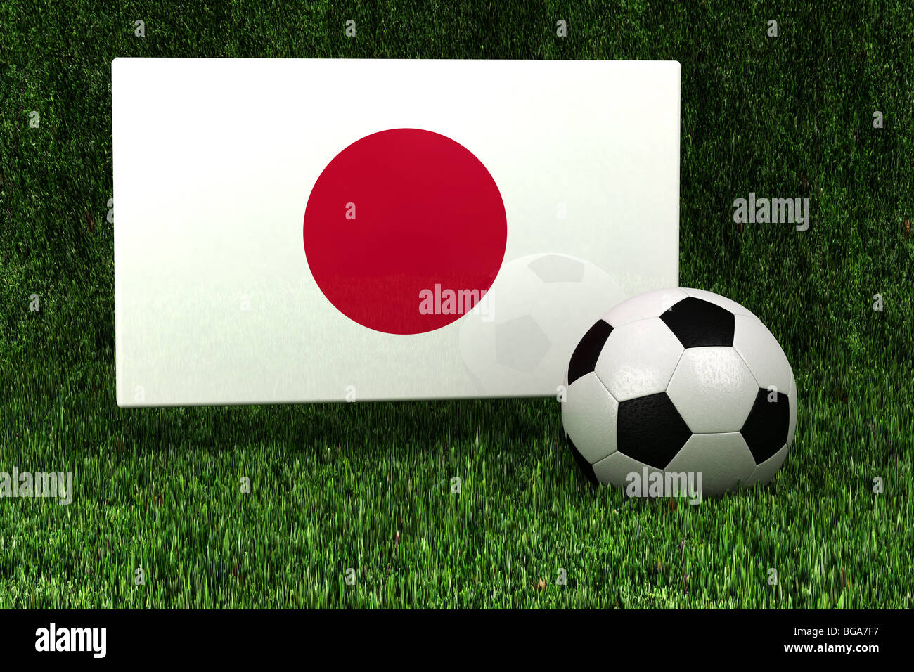 Flag of Japan with soccer ball Stock Photo - Alamy