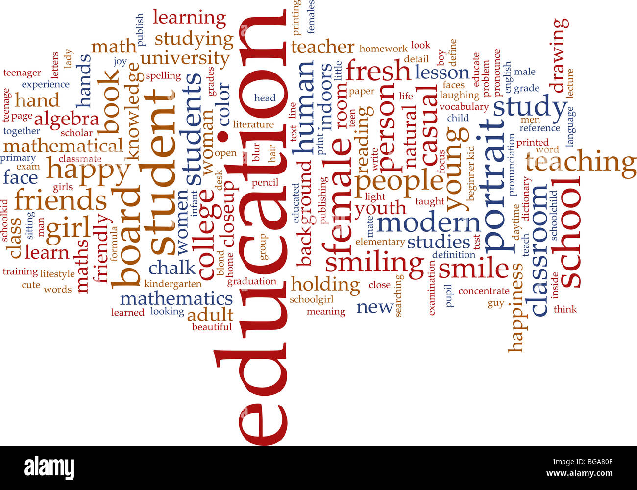 Word cloud concept illustration of education studies Stock Photo - Alamy