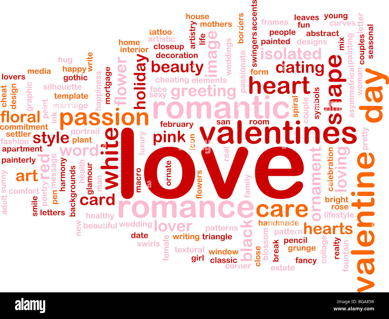 Word cloud concept illustration of love romance Stock Photo - Alamy
