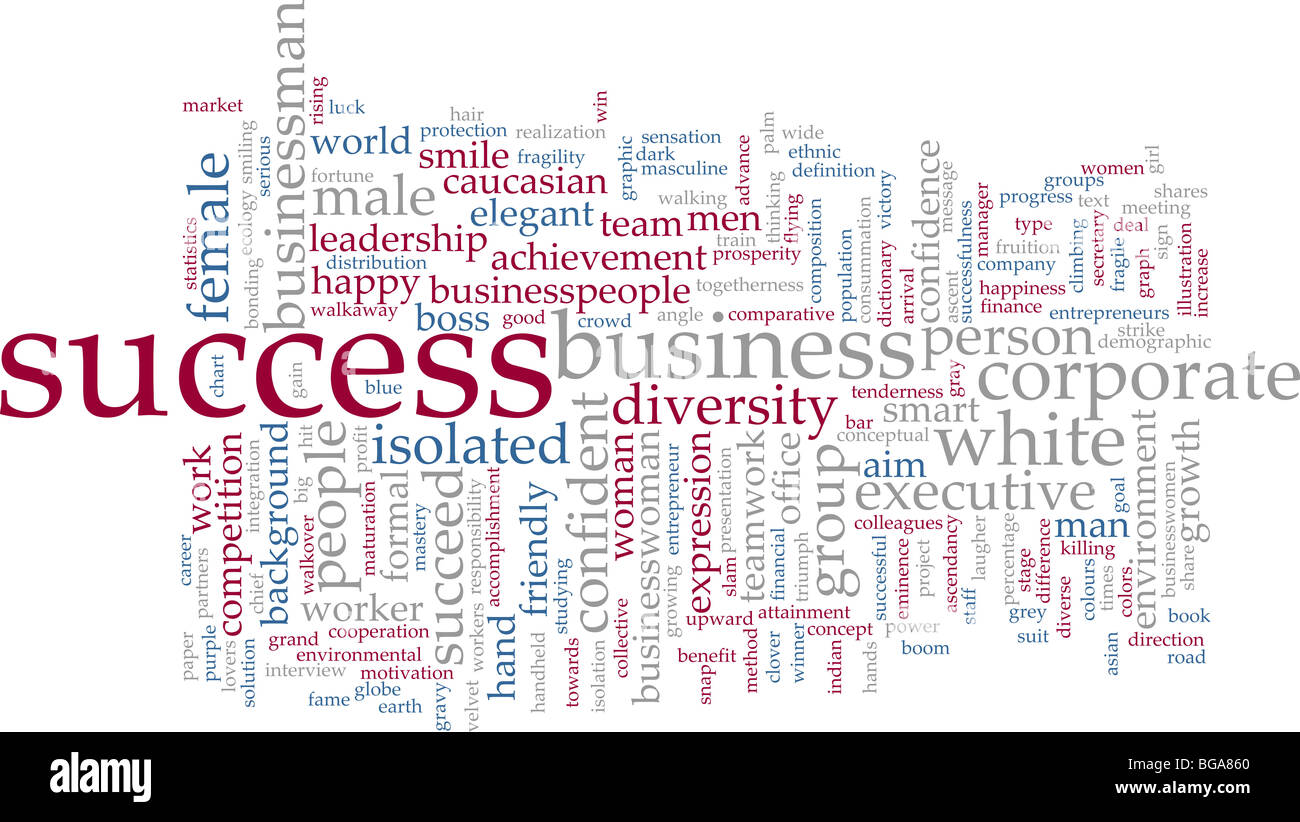 Word cloud concept illustration of business success Stock Photo - Alamy