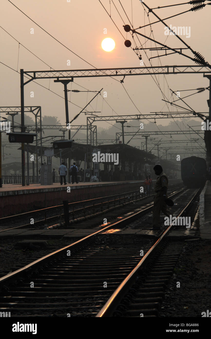 A sunrise at kottayam railway station hi-res stock photography and ...