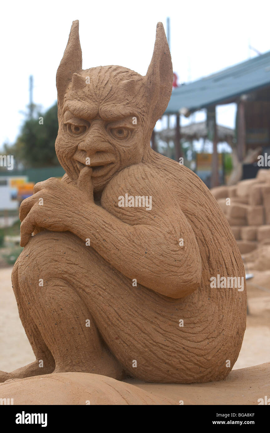 sand sculpture of devil Stock Photo - Alamy