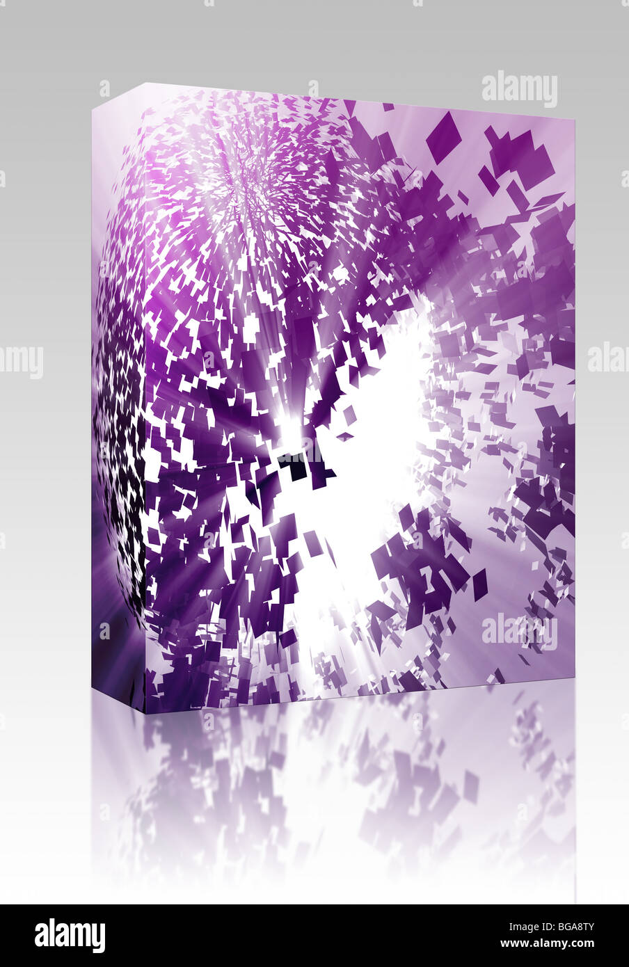 Software package box Abstract background illustration of shattered ...