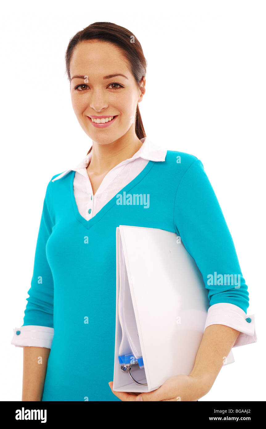 Young office worker carrying a folder Stock Photo - Alamy