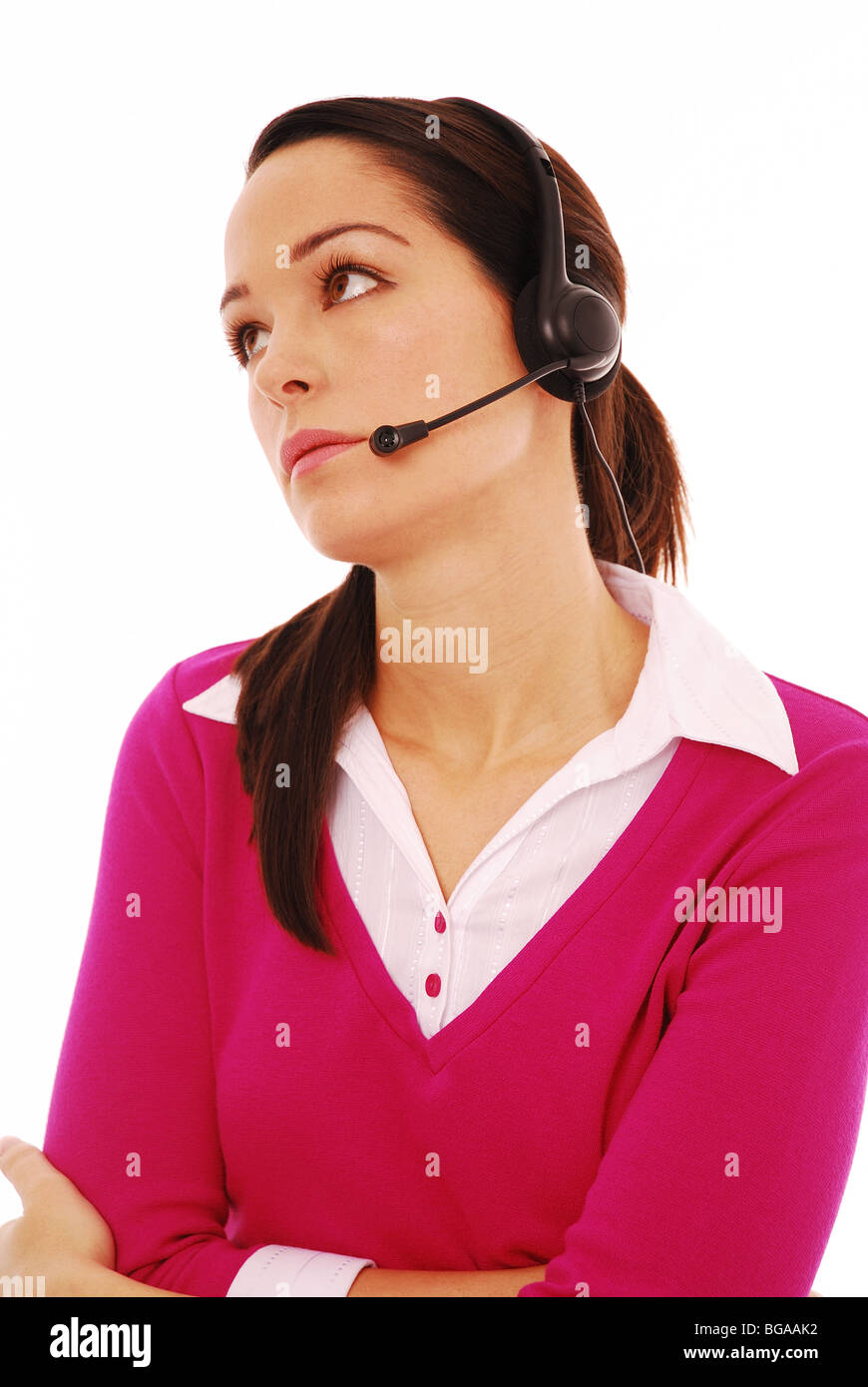 Call centre worker unhappy hi-res stock photography and images - Alamy