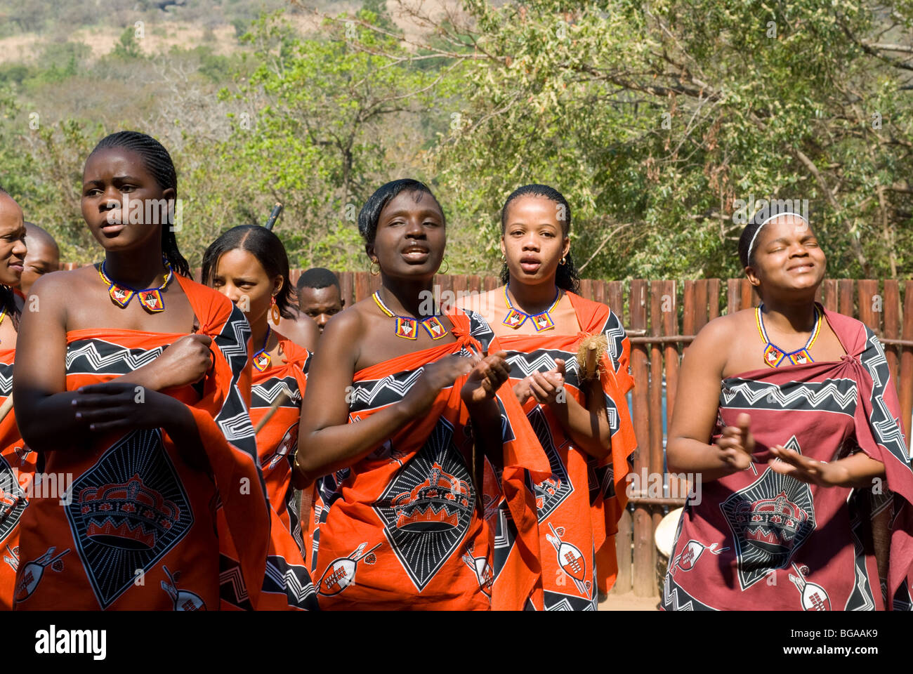 Swazi dance. Mantenga Cultural Village, Swaziland Stock Photo - Alamy