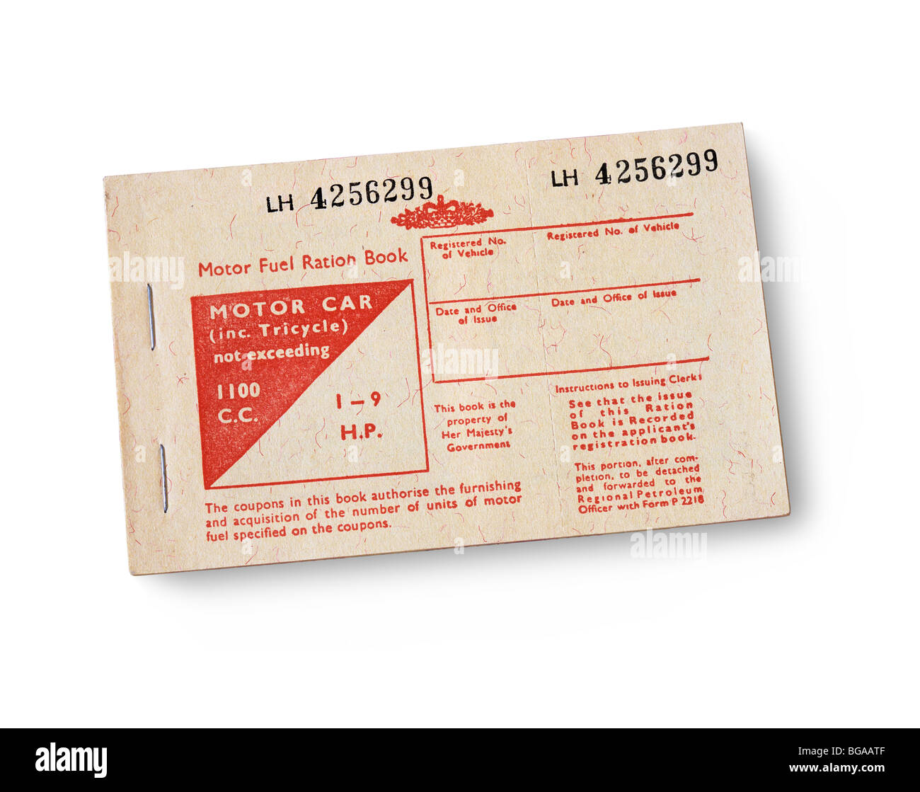 Motor Fuel Ration Book issued during the 1973 fuel shortage crisis to ...