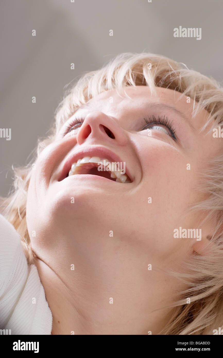 Portrait of the laughing happy woman Stock Photo - Alamy