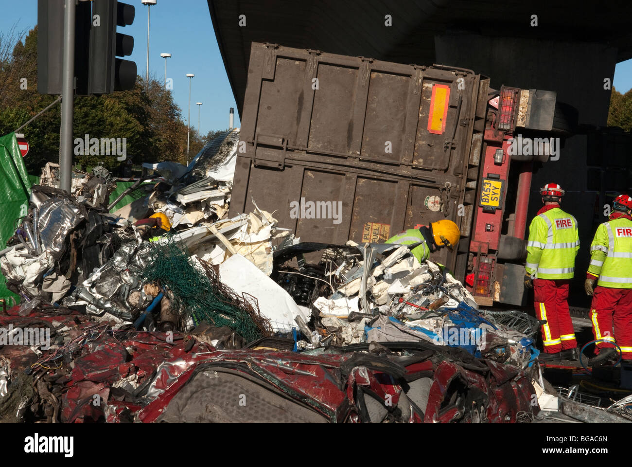 Overturned cars hi-res stock photography and images - Alamy