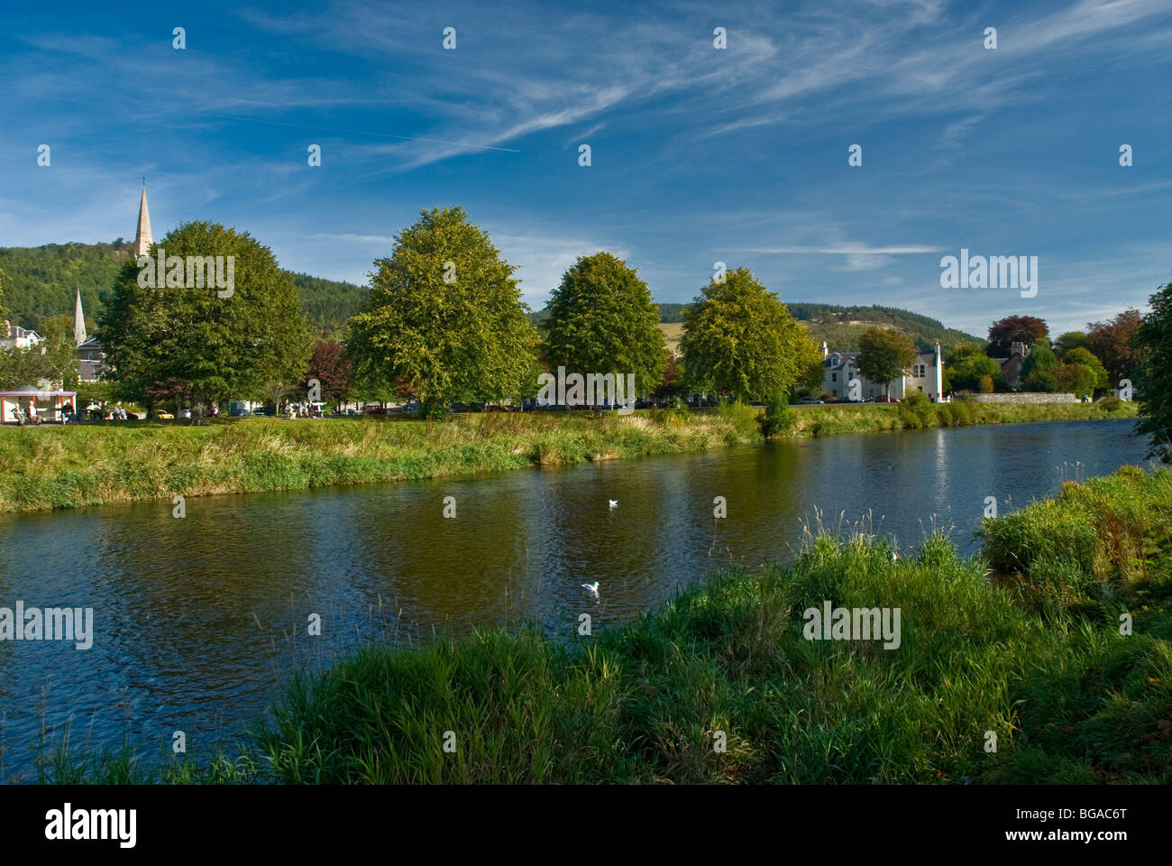 River Tweed at Peebles Scottish Borders Stock Photo - Alamy