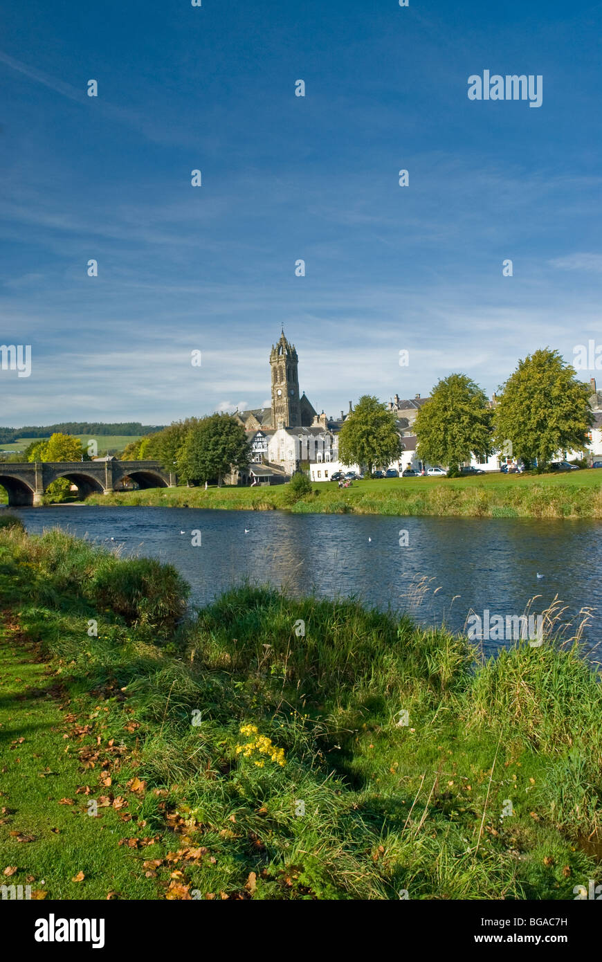 River Tweed at Peebles Scottish Borders Stock Photo - Alamy