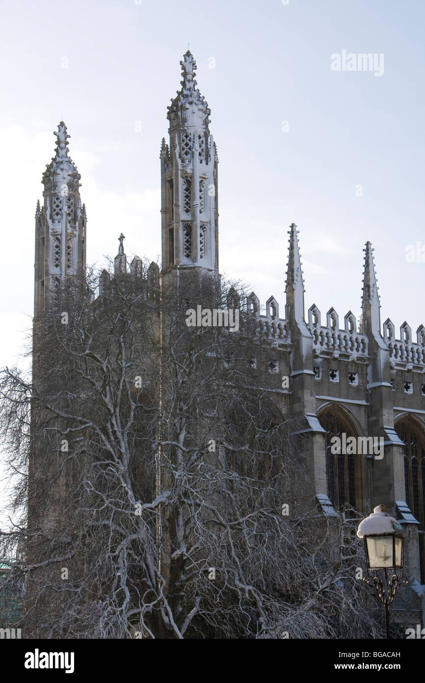 King's College Chapel, Cambridge winter snow cambridgeshire england ...