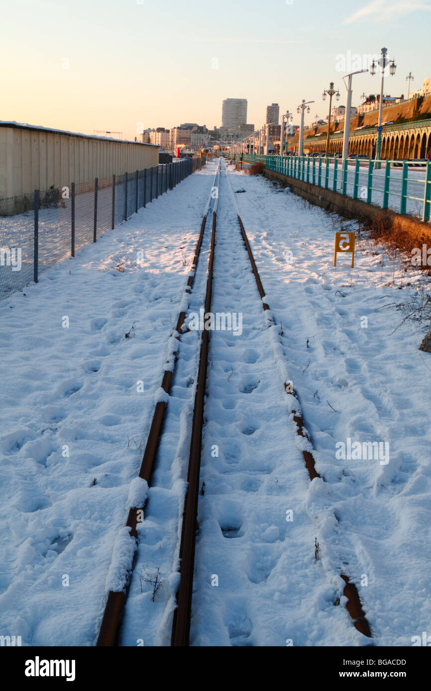 Snowy railway in Brighton (southern England Stock Photo - Alamy