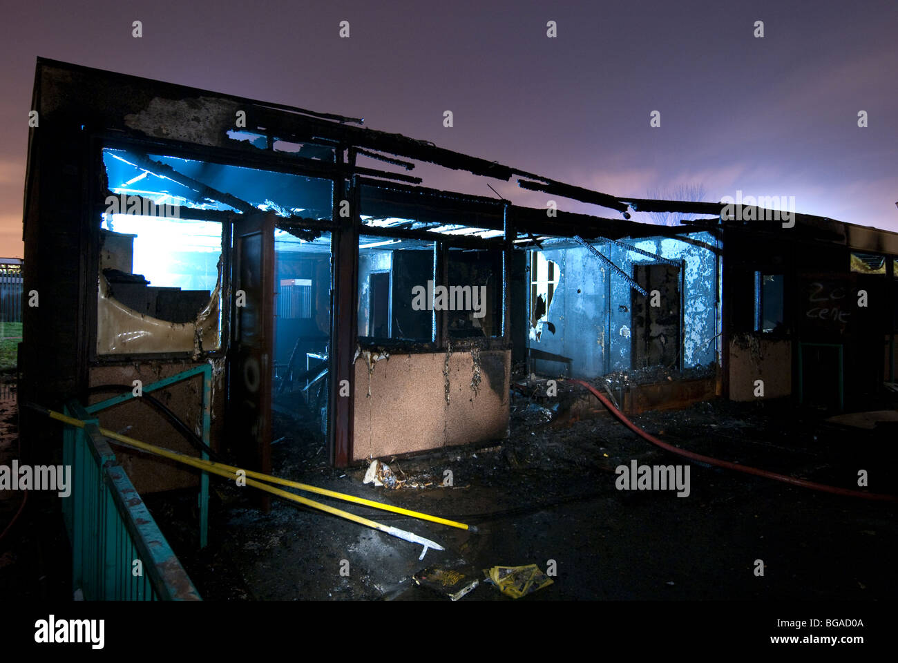 School classroom fire burnt out Stock Photo - Alamy