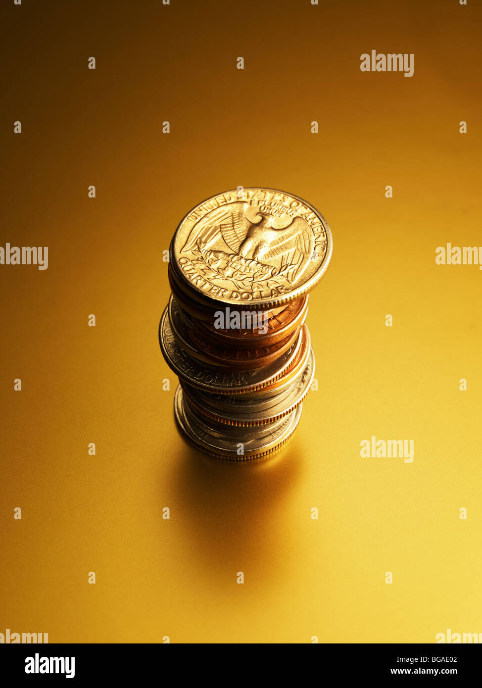 Stack of dollar coins hi-res stock photography and images - Alamy