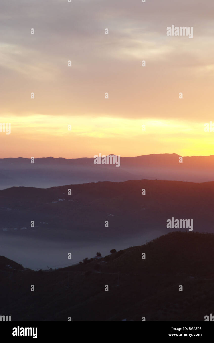 Sun set with colourful colorful sky Stock Photo - Alamy