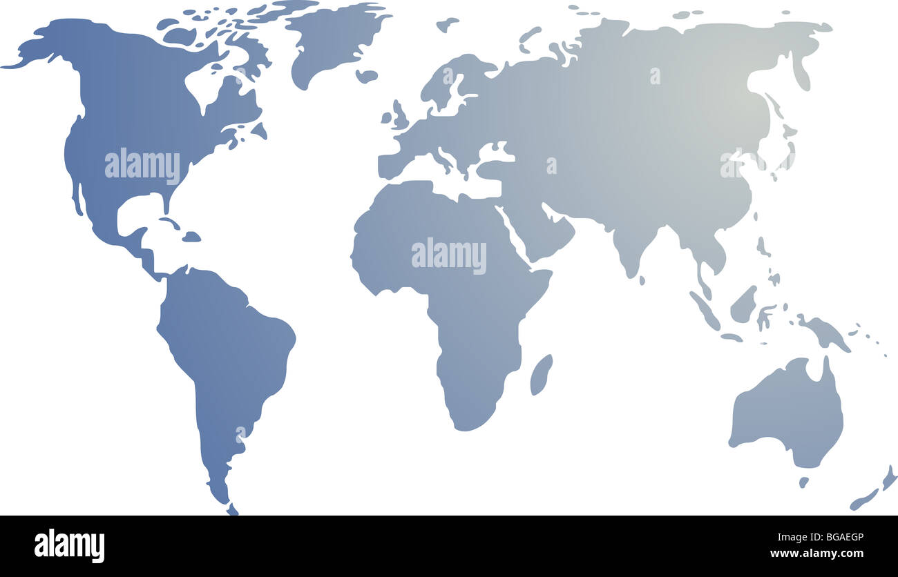 Map of the world illustration, simple outline gradient colors Stock ...