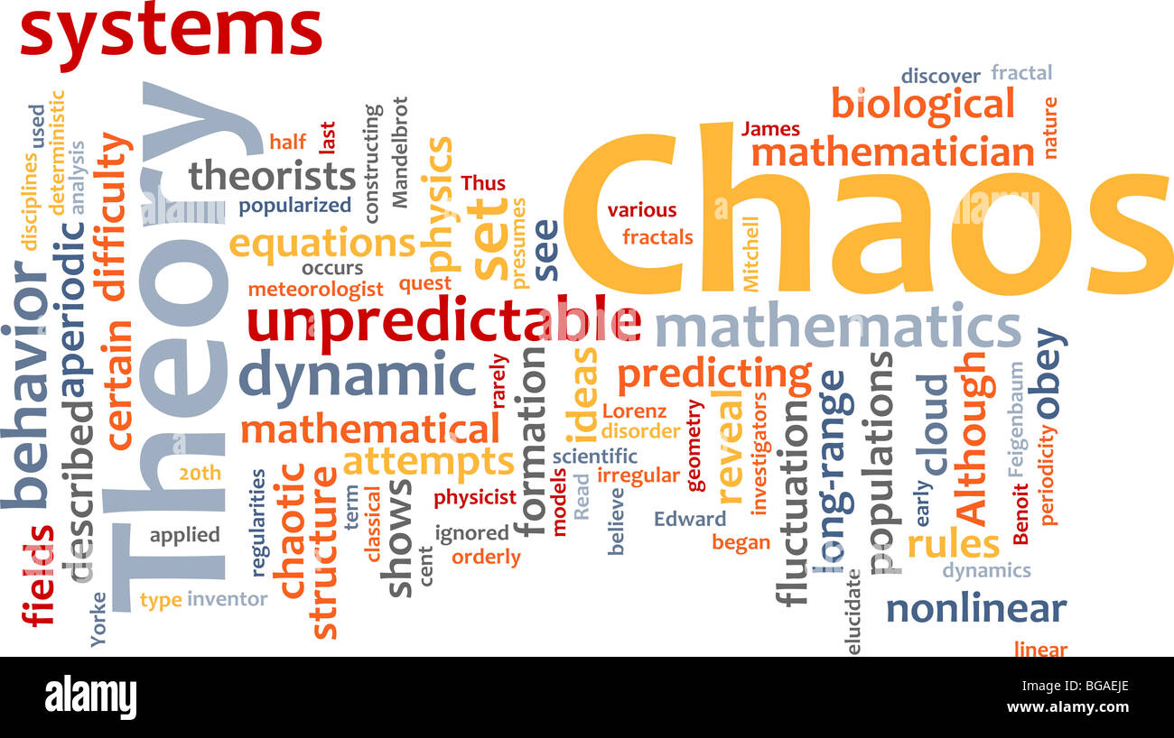 Word cloud concept illustration of chaos theory Stock Photo - Alamy