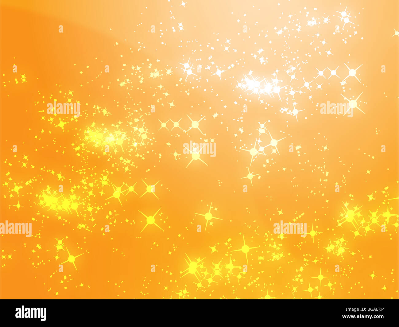 Abstract illustration of sparks of floating light on colored background ...