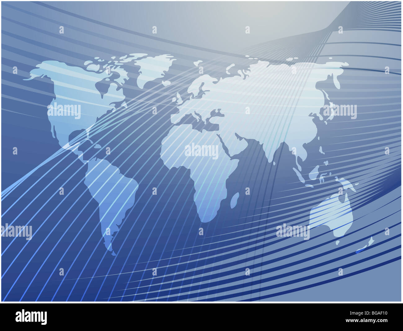 Map of the world illustration, with abstract curved lines Stock Photo ...