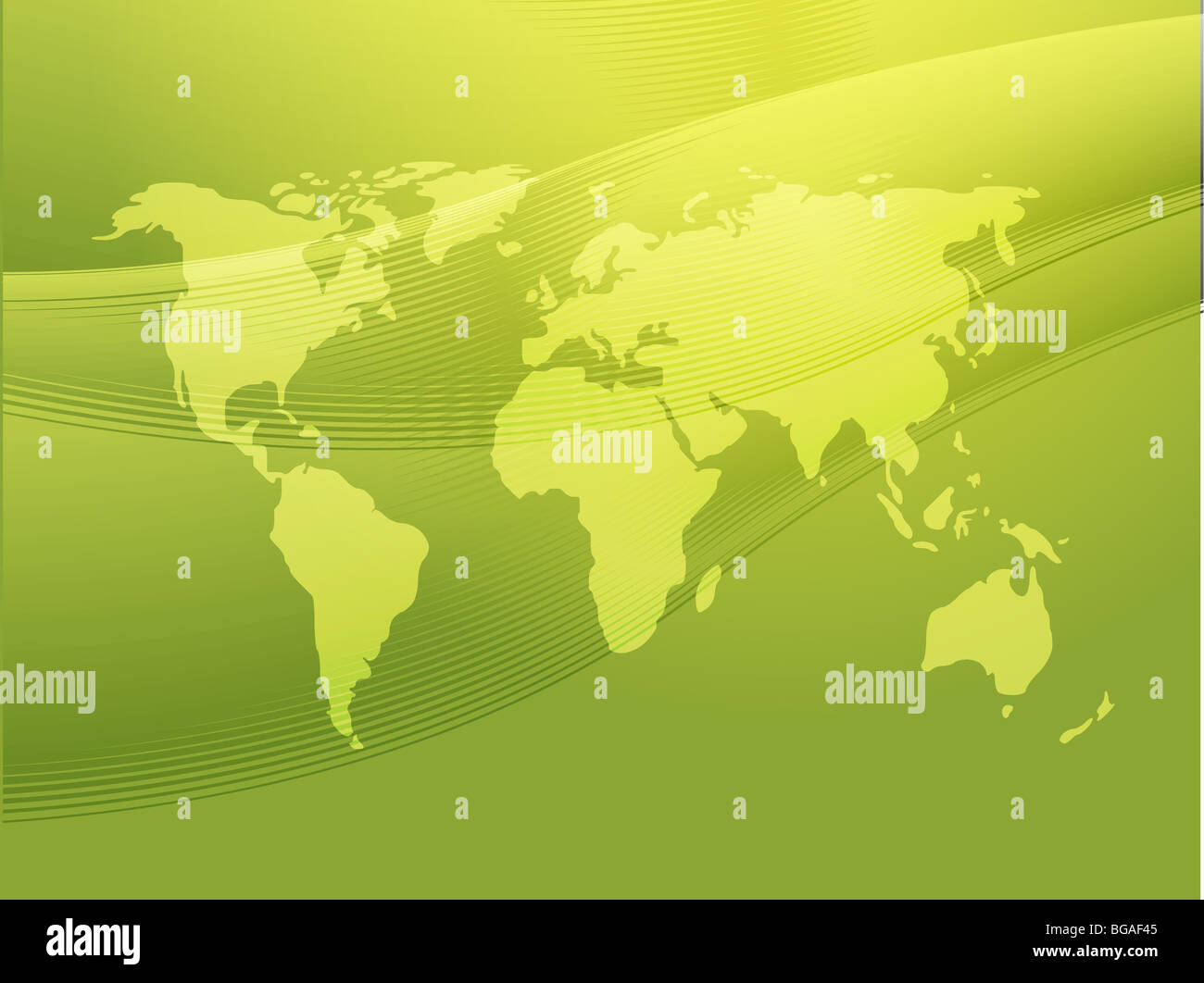 Map of the world illustration, with abstract curved lines Stock Photo ...
