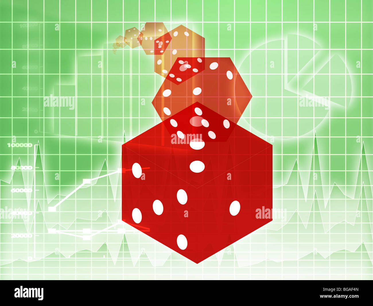 Illustration of translucent rolling red dice showing gambling Stock ...