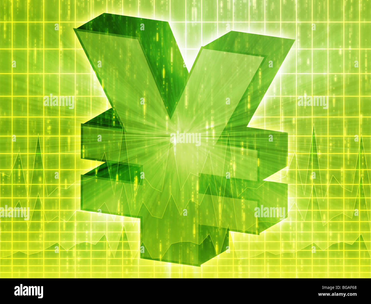 Japanese yen currency symbol over financial chart diagram Stock Photo ...