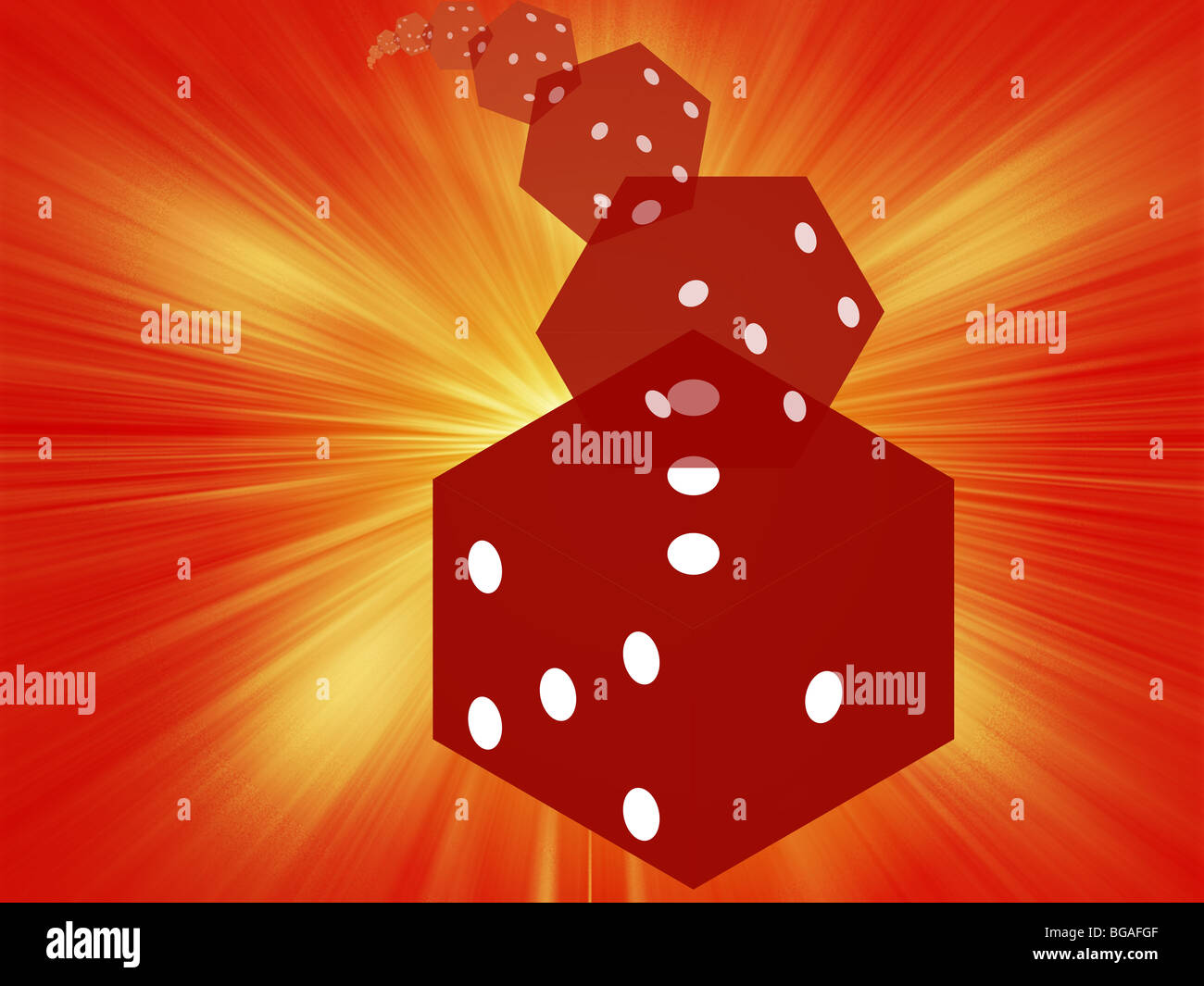 Illustration of translucent rolling red dice showing gambling Stock ...