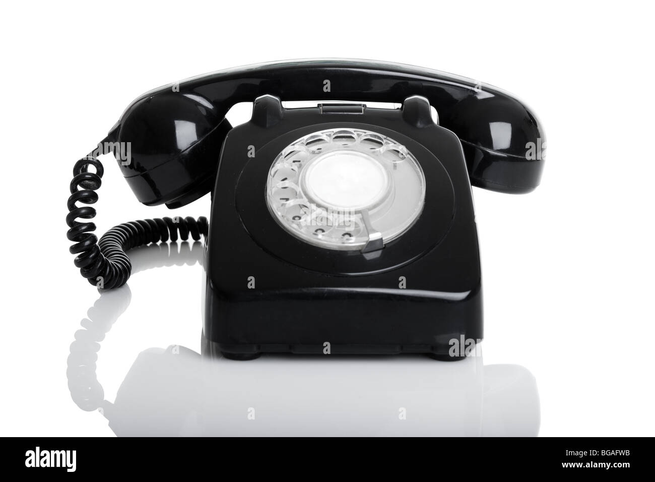 Nice vintage telephone perfectly isolated over a white background Stock ...