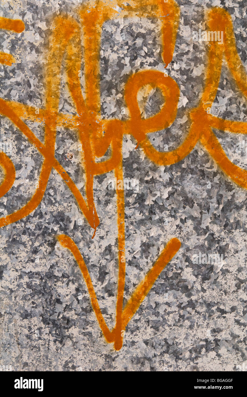 Graffiti on metal surface Stock Photo - Alamy