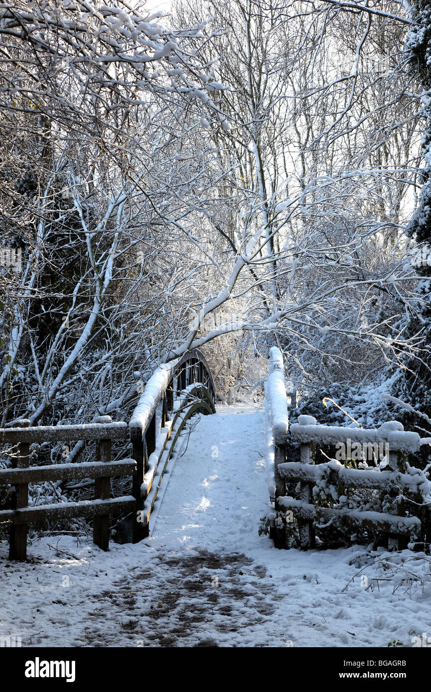 Bridge in winter Stock Photo - Alamy