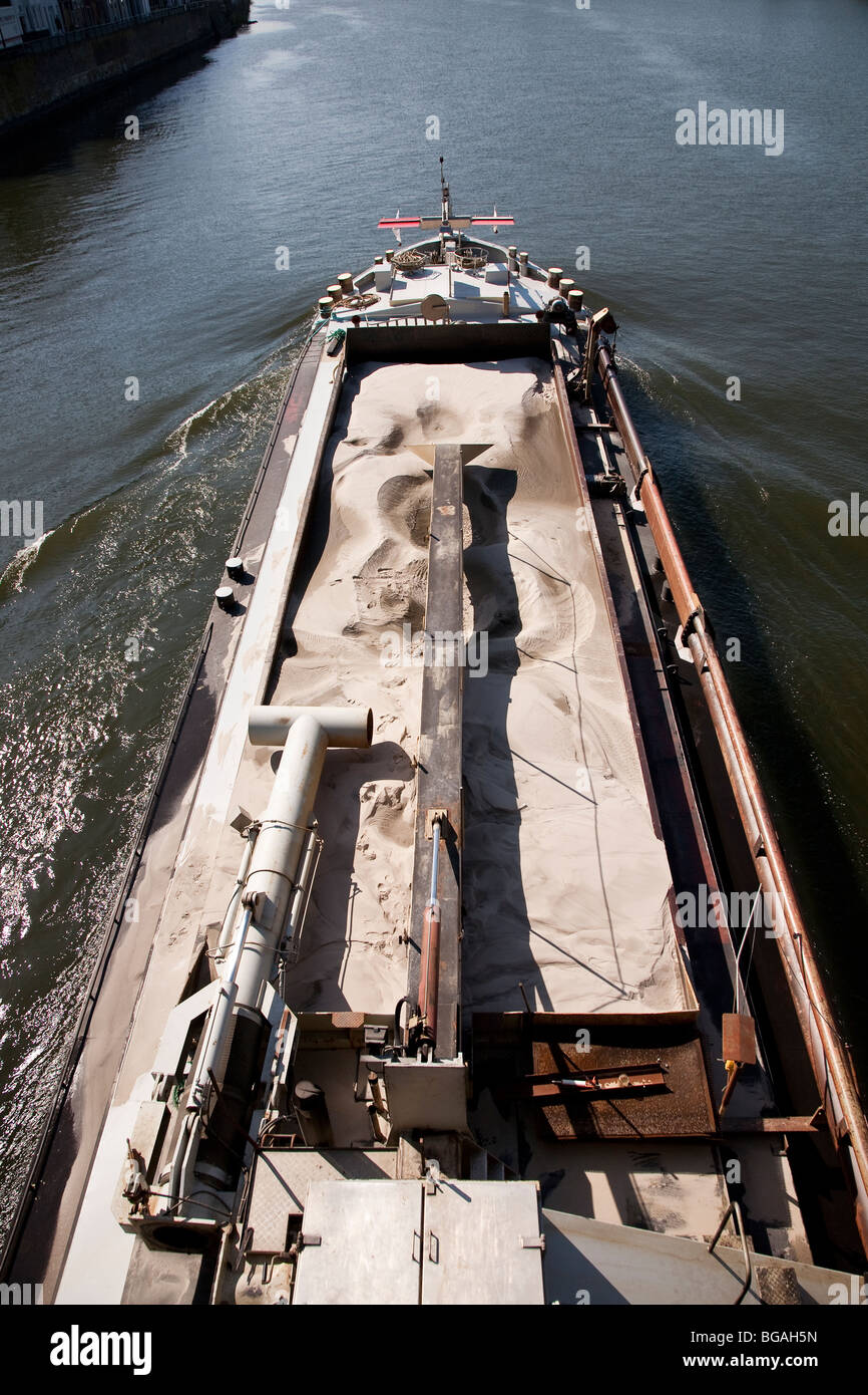 Big barge in the Meuse river Stock Photo - Alamy