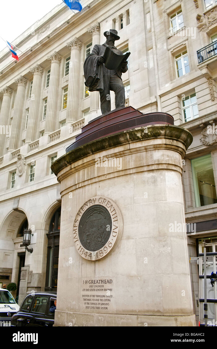 Statue to James Henry Greathead the railway engineer in the City of ...