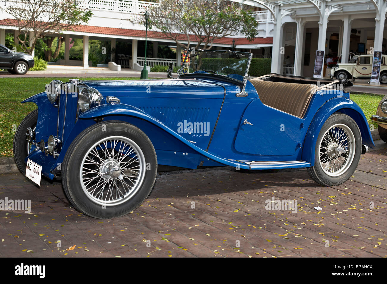 MG TA 1954, Classic British sports car in blue. England UK Stock Photo ...