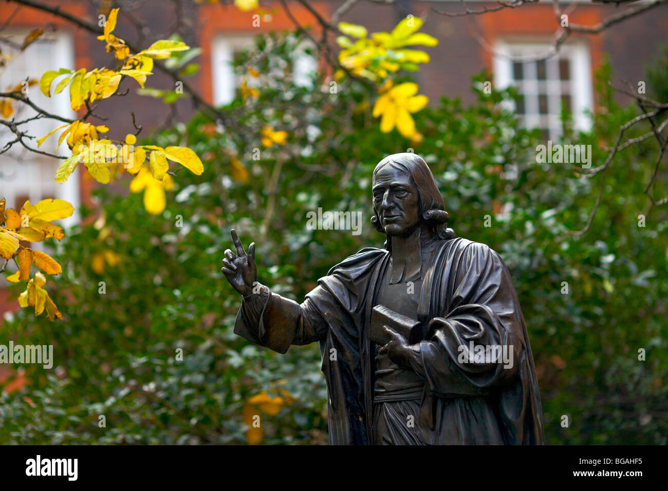 Statue to the founder of English Methodism John Wesley in St Paul's ...