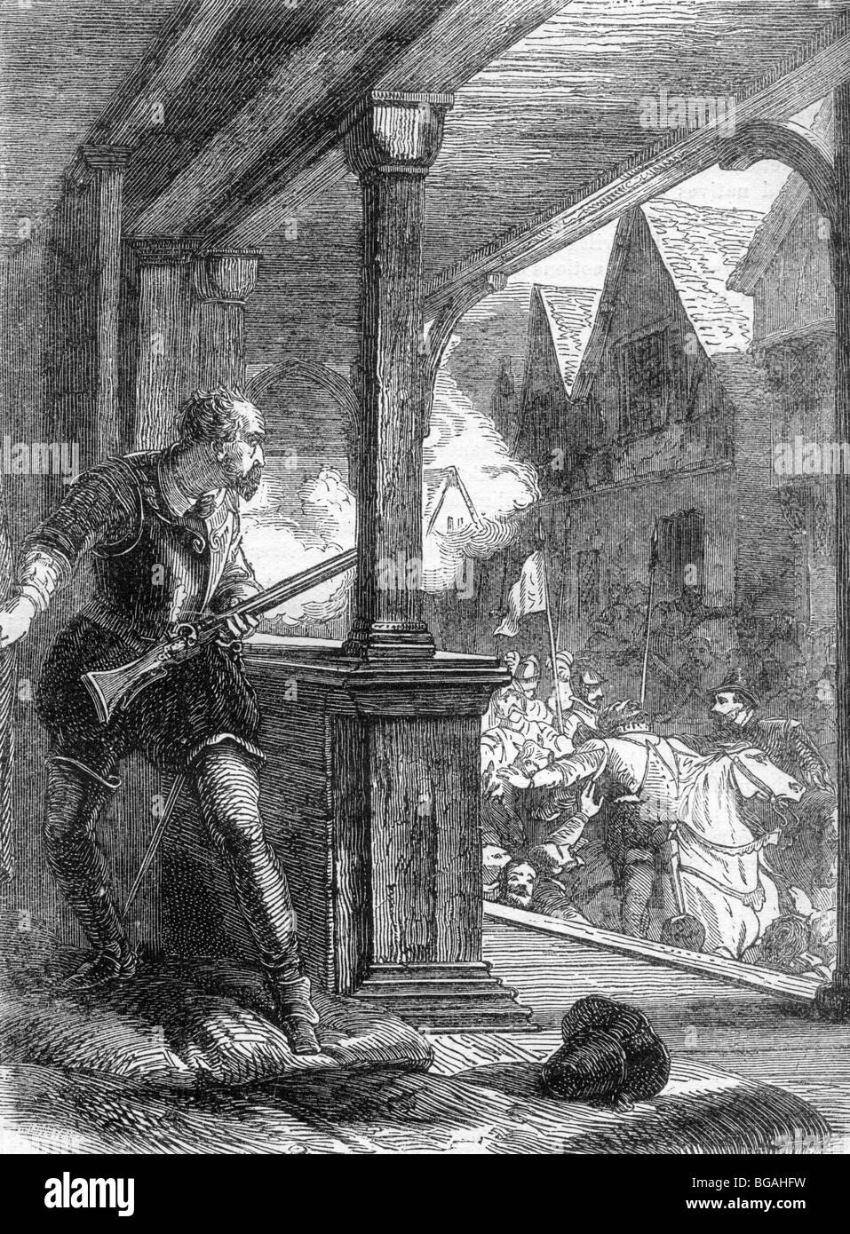 Black and White Illustration; The Assassination of Regent Murray, 1st ...
