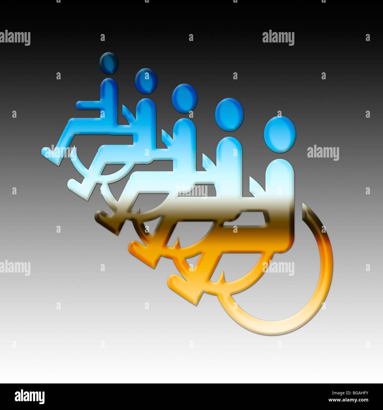 Coloured Disability Signs in a Row Stock Photo - Alamy