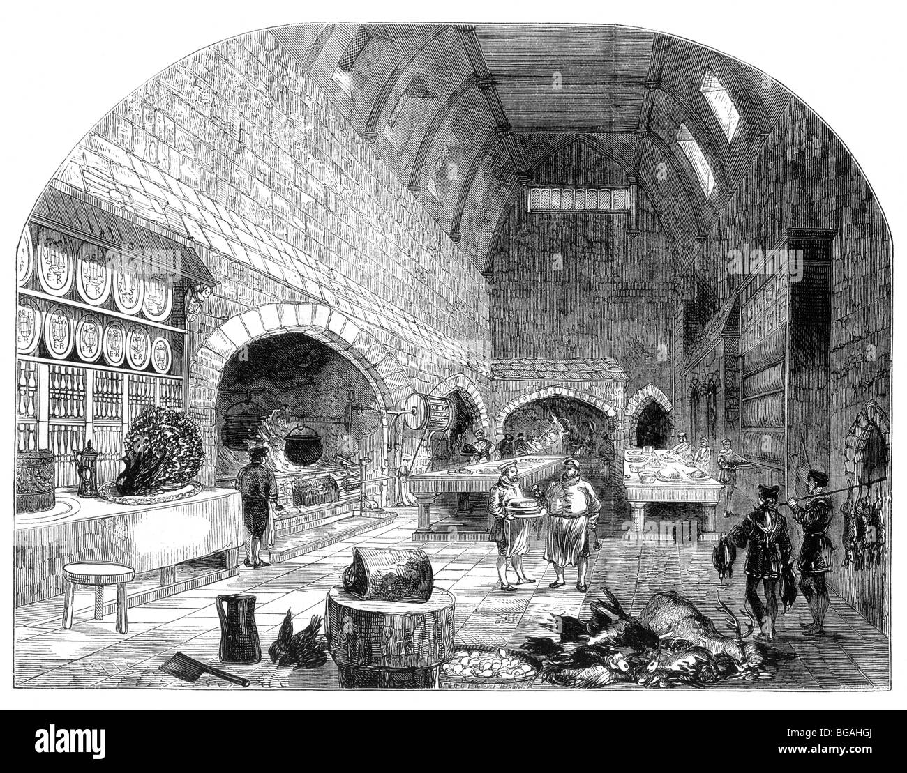 Royal kitchen elizabeth i Black and White Stock Photos & Images - Alamy