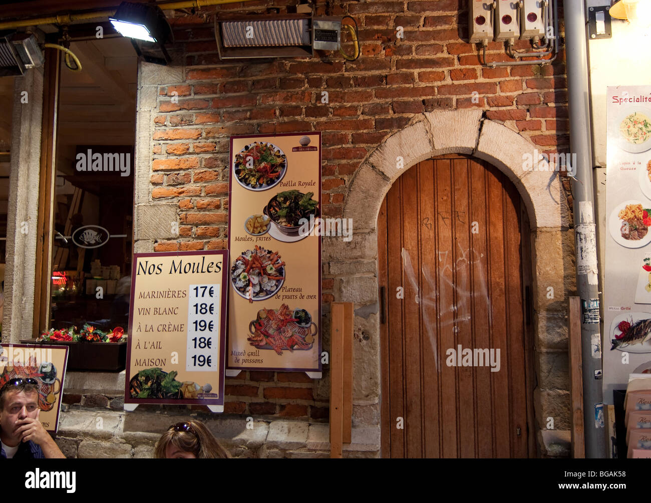 Entrance door at the café in Brussels Stock Photo - Alamy