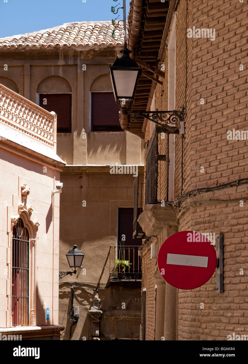 No entry sign in old street in Toledo, Spain Stock Photo - Alamy