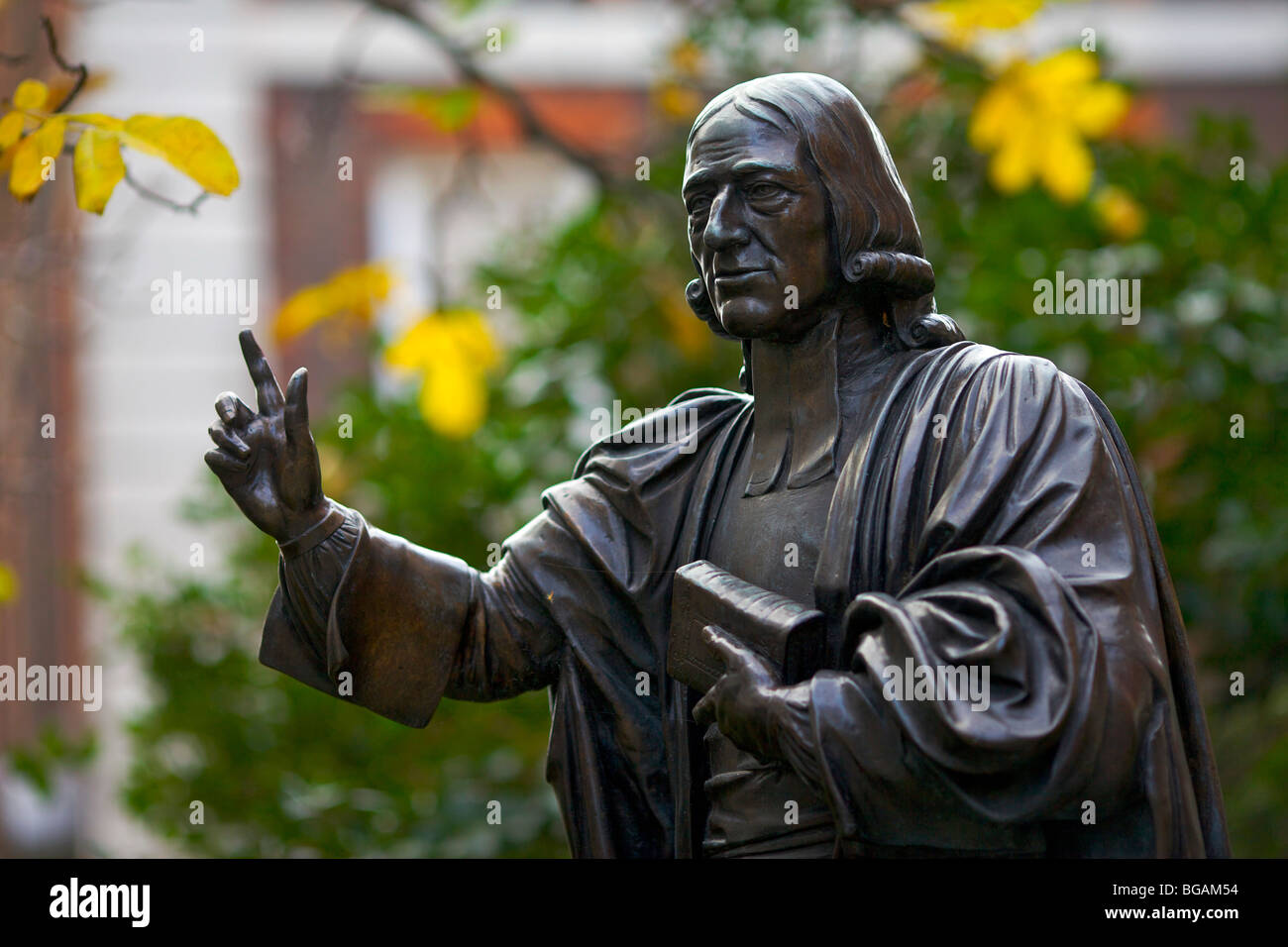Statue to the founder of English Methodism John Wesley in St Paul's ...