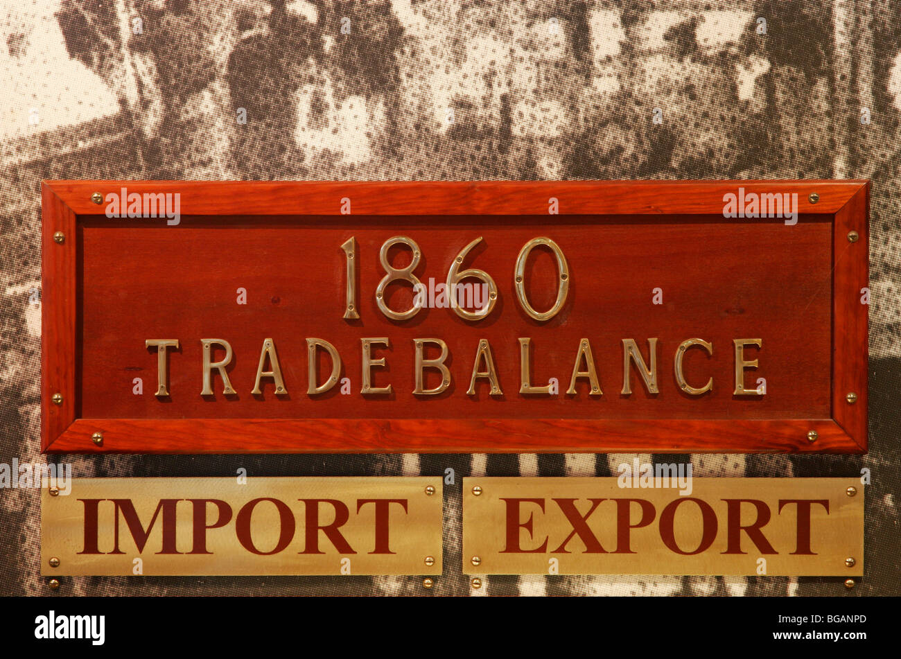 sign above old trade balance book on display at a museum in Maryborough ...