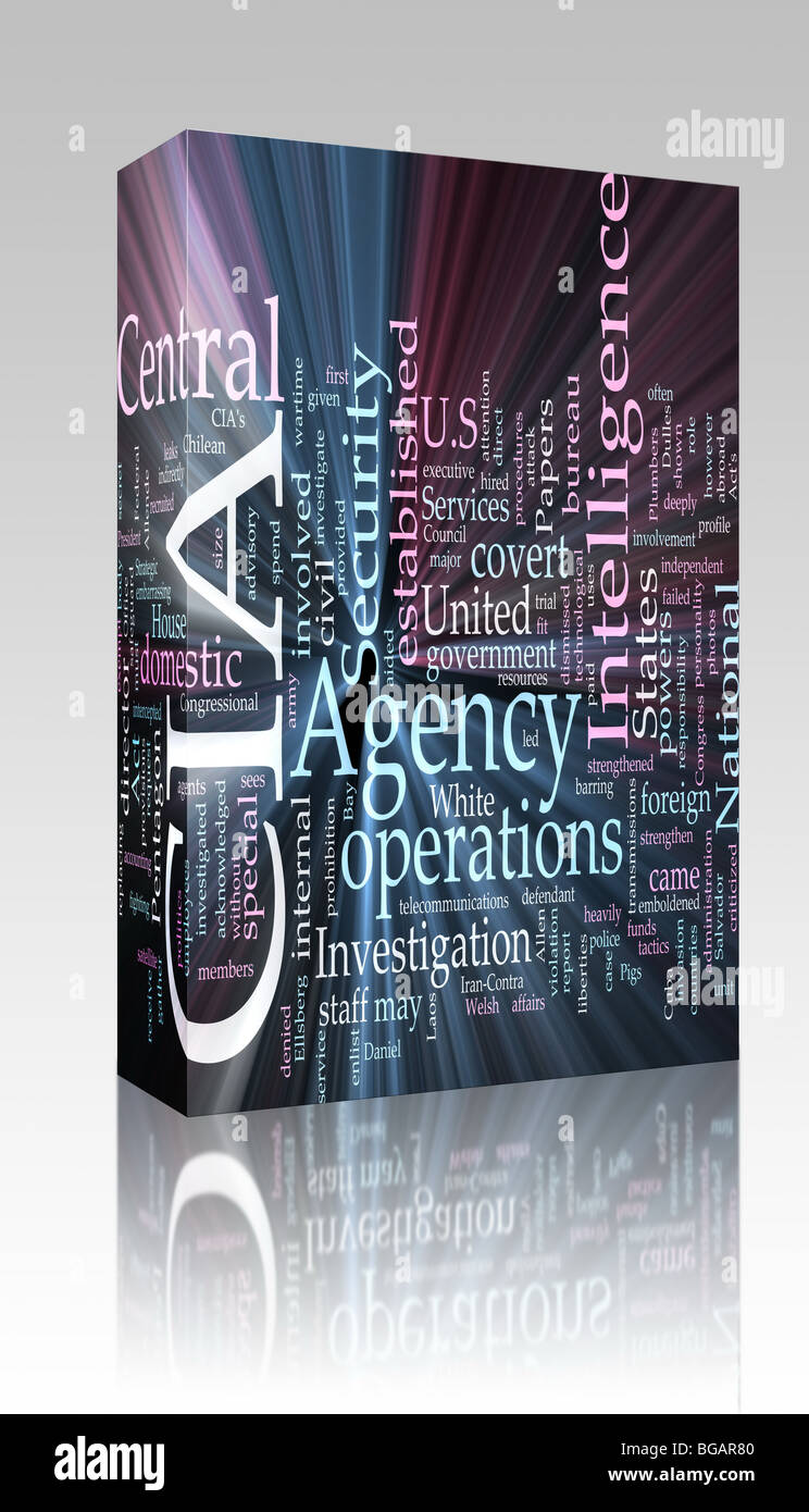 Software package box Word cloud concept illustration of CIA Central ...