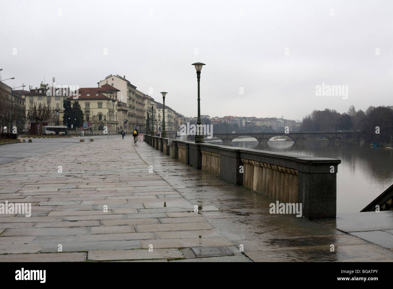 Bank of Po River Turin Italy Stock Photo - Alamy