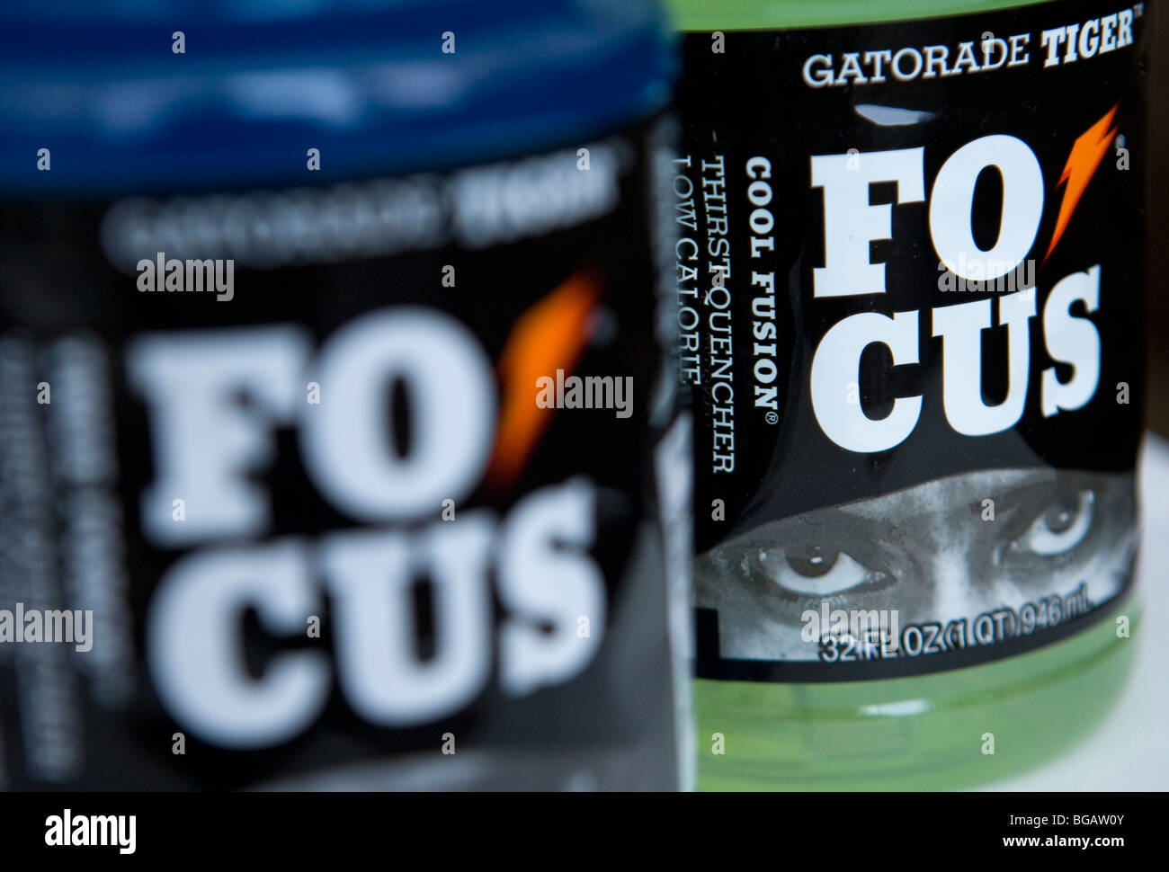 Bottles of the now discontinued Tiger Woods Gatorade drink Stock Photo ...