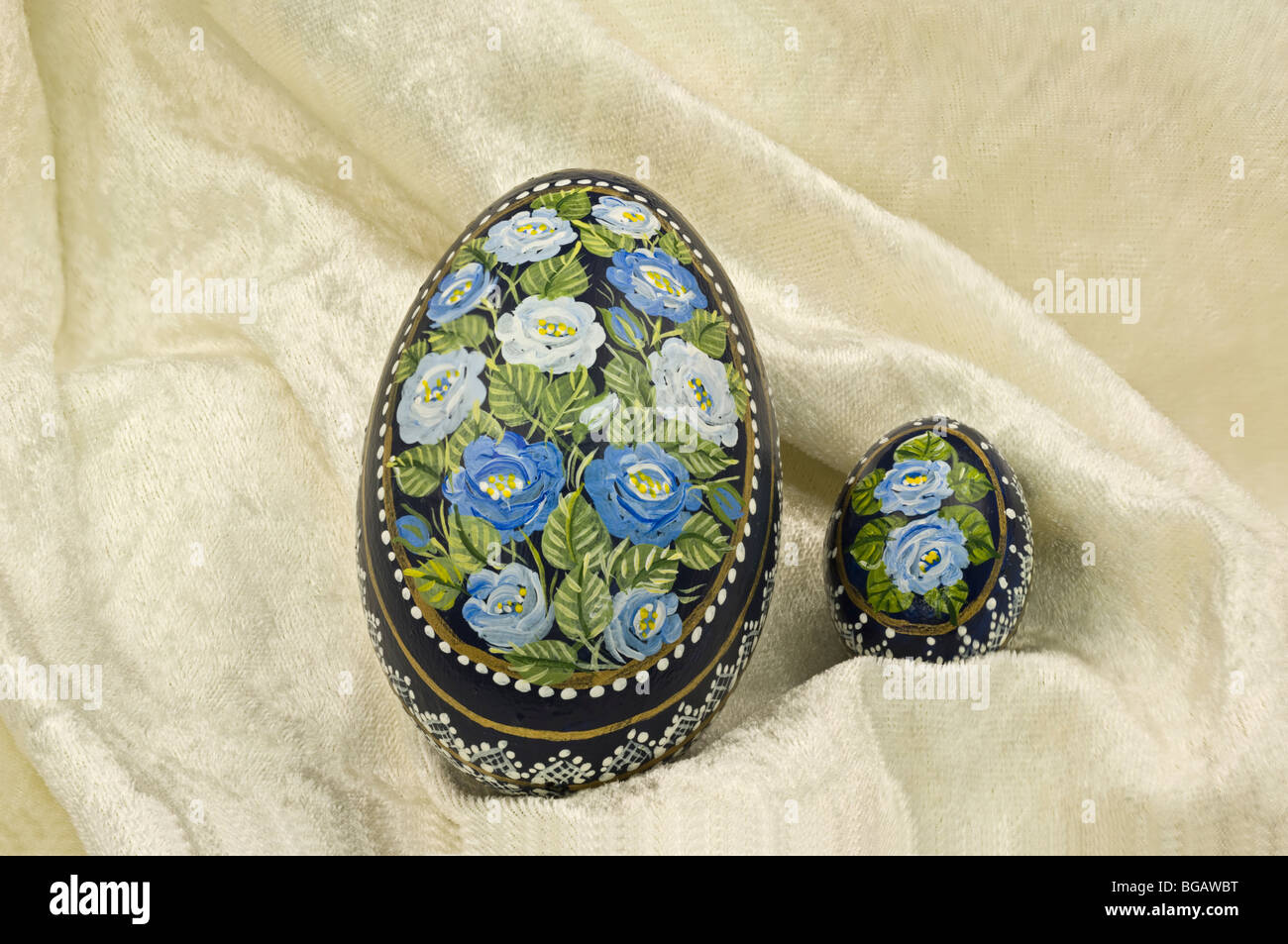 Easter eggs with handpainted motives Stock Photo - Alamy