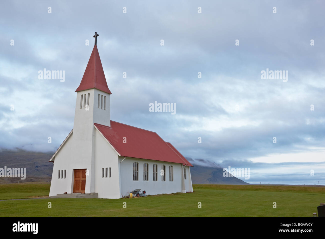 Heydalir Church, Breiddalur Valley, B East Fjords, Iceland Stock Photo ...